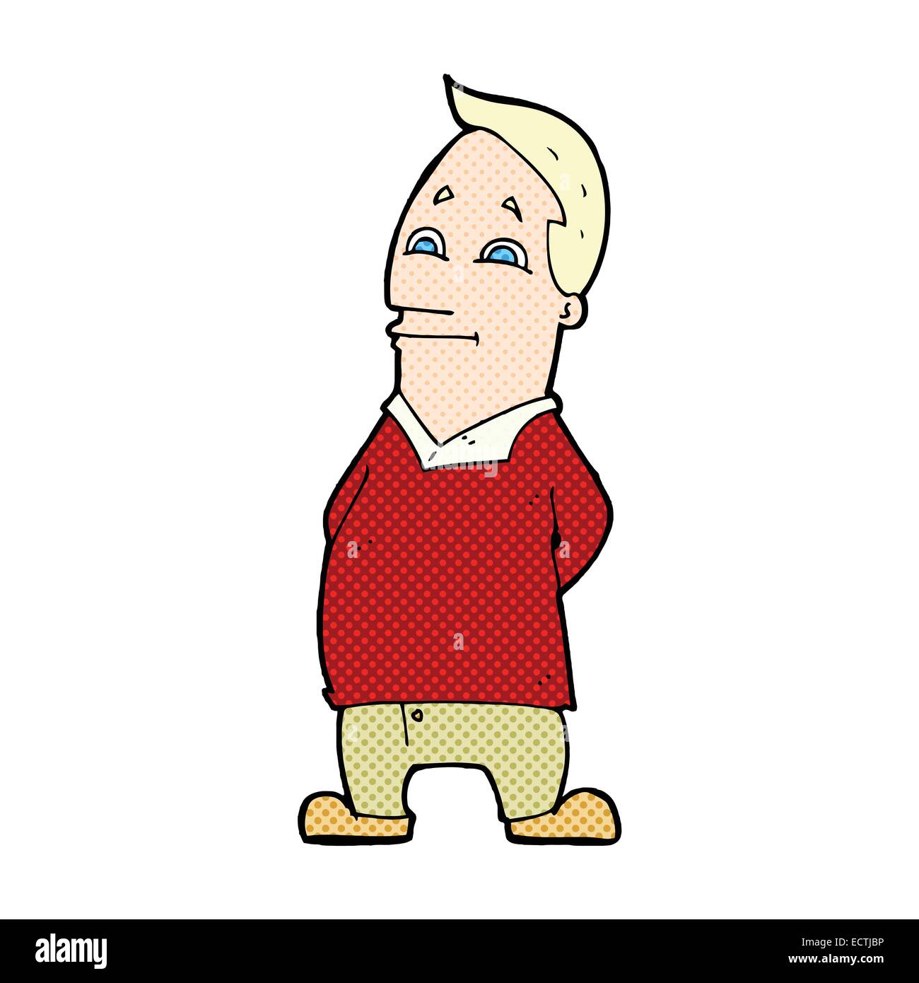 retro comic book style cartoon friendly man Stock Vector Image & Art ...