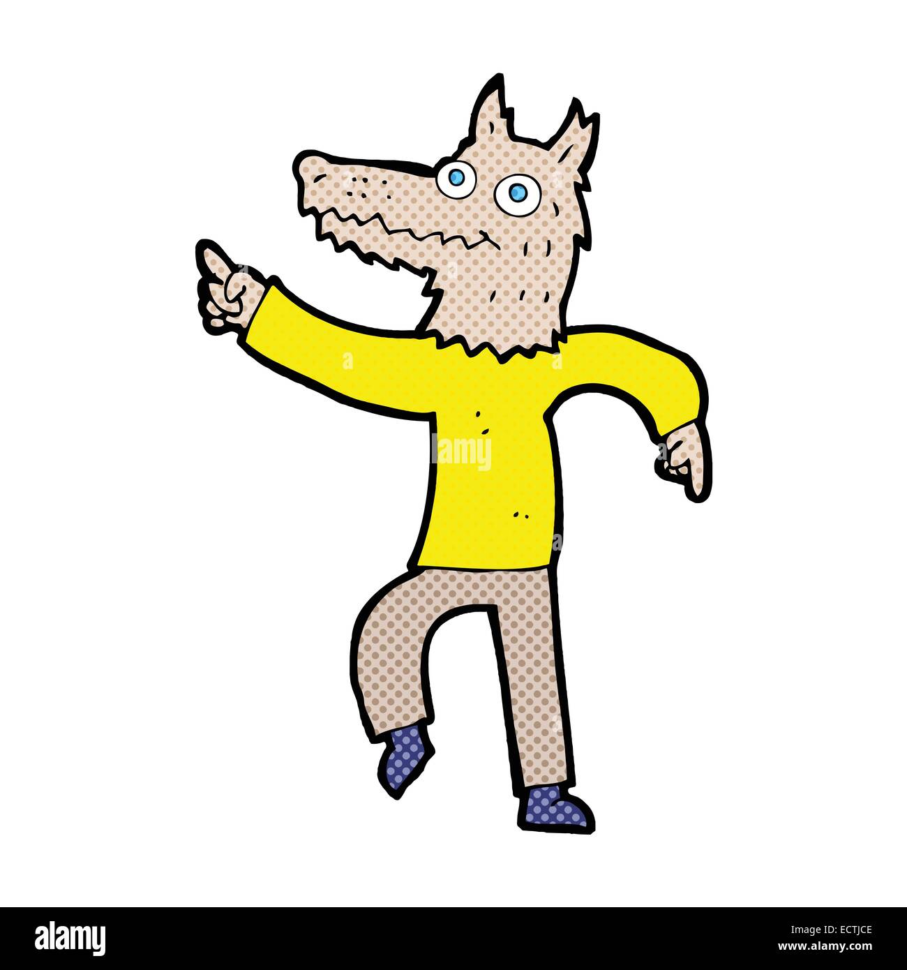 retro comic book style cartoon wolf man Stock Vector Image & Art - Alamy