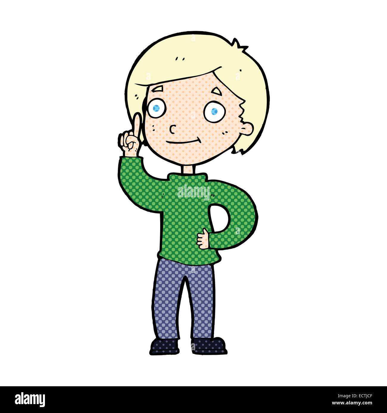 retro comic book style cartoon boy with idea Stock Vector Image & Art ...