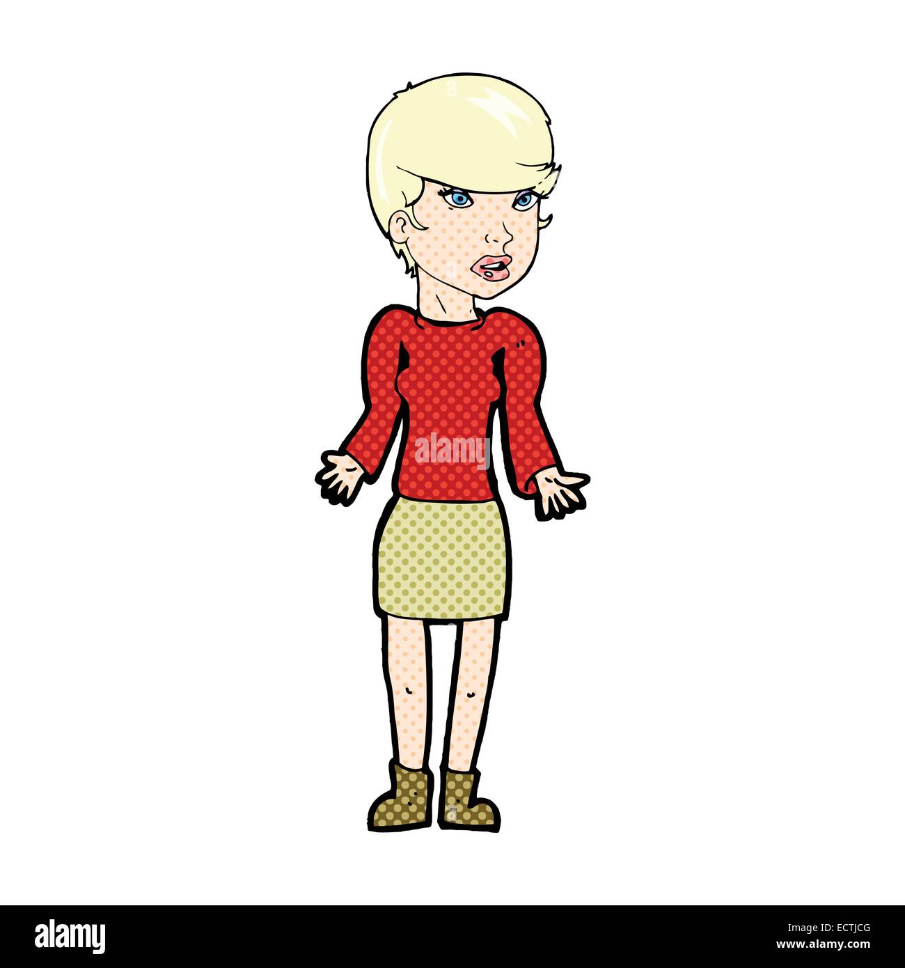 retro comic book style cartoon confused woman Stock Vector Image & Art ...
