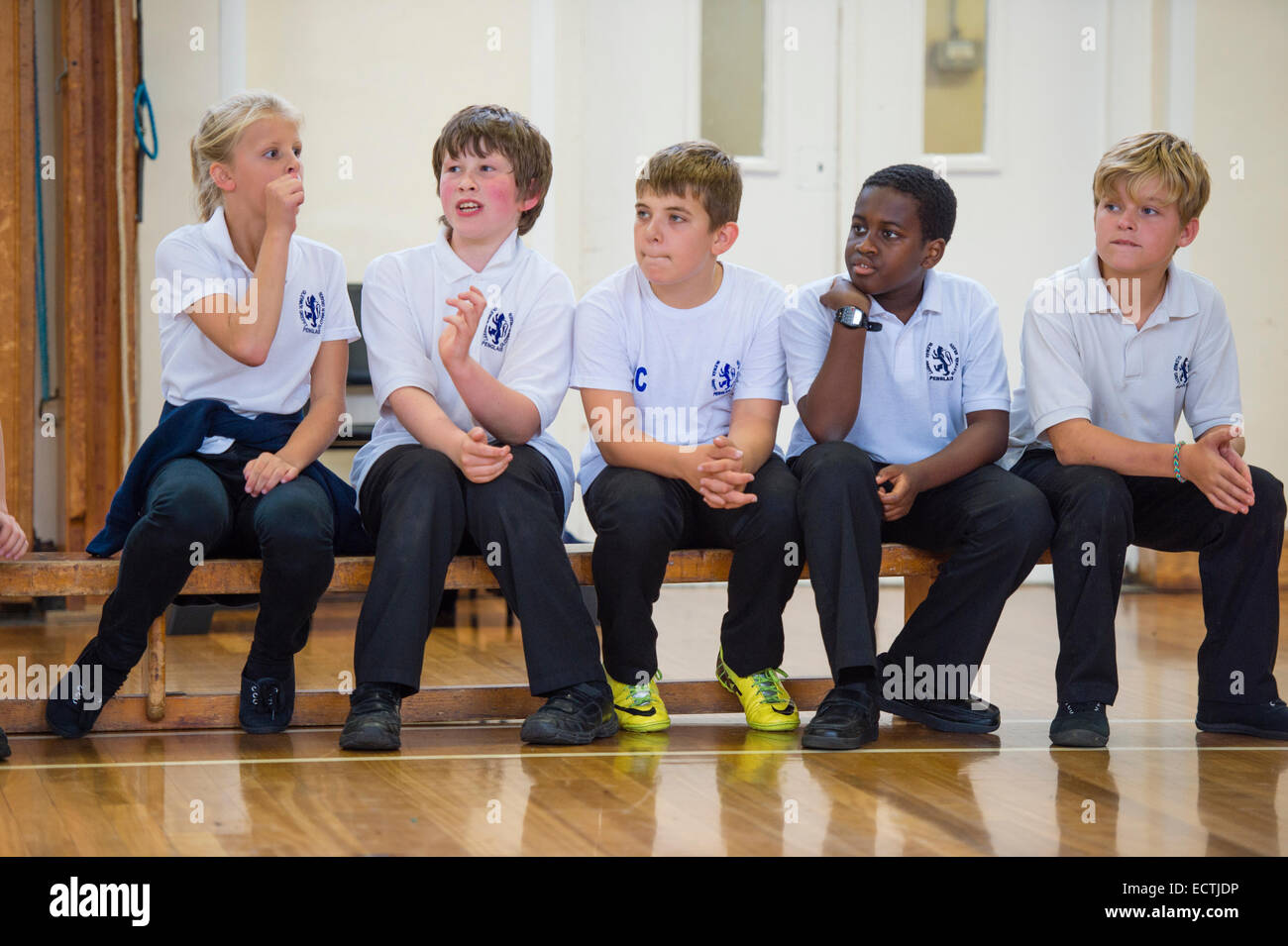 Secondary school education Wales UK: a group of Year 9 teenage pupils ...