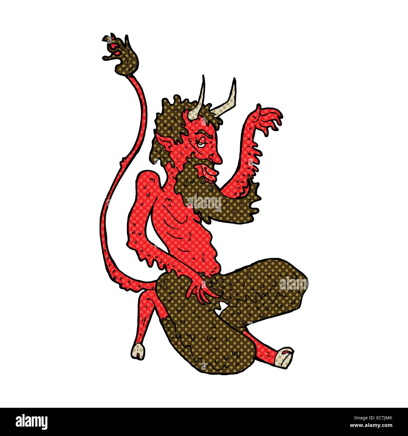 retro comic book style cartoon traditional devil Stock Vector Image ...