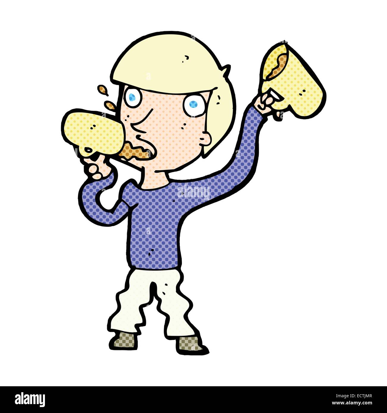 retro comic book style cartoon man drinking beer Stock Vector Image ...