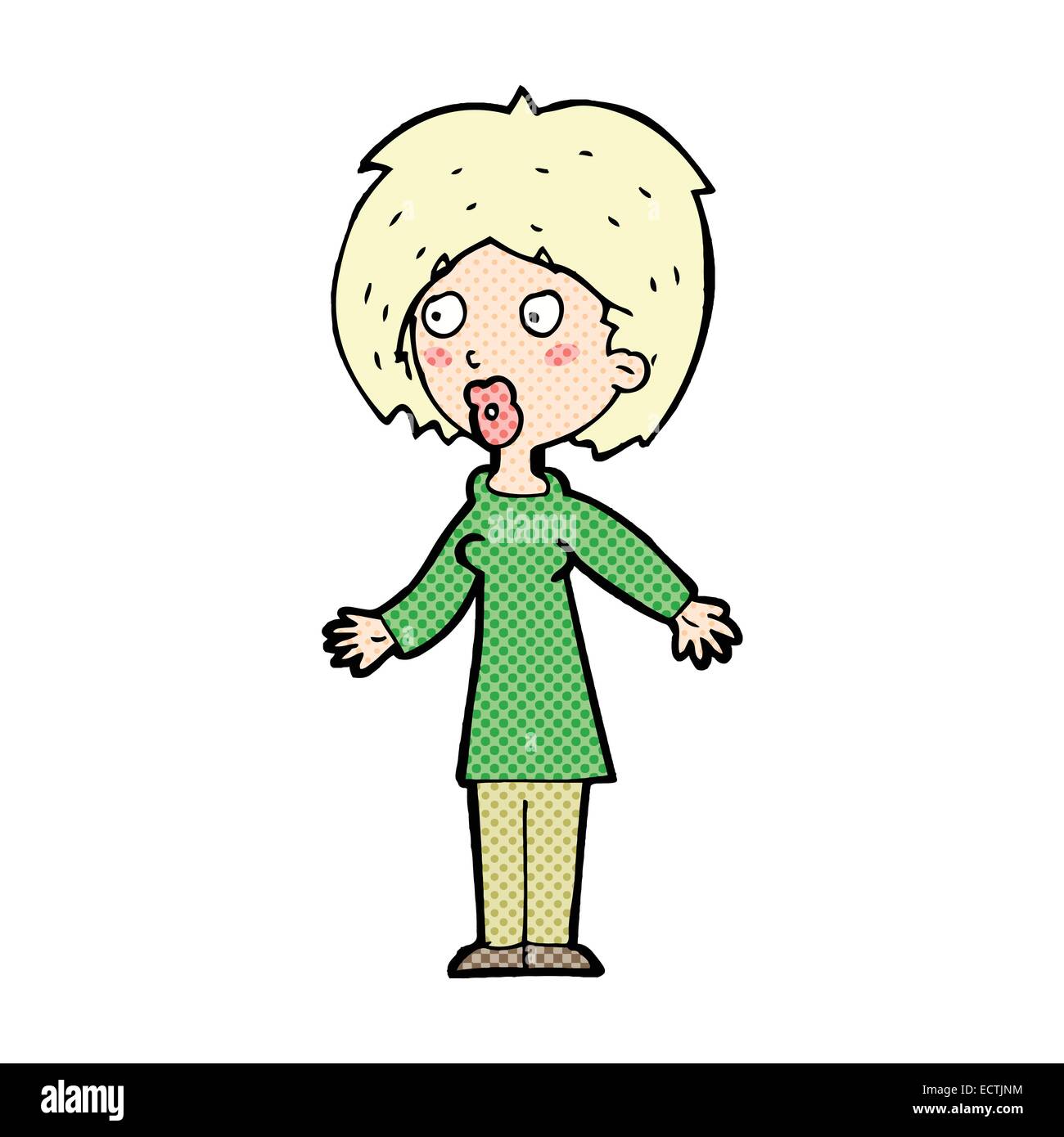 retro comic book style cartoon surprised woman Stock Vector Image & Art ...