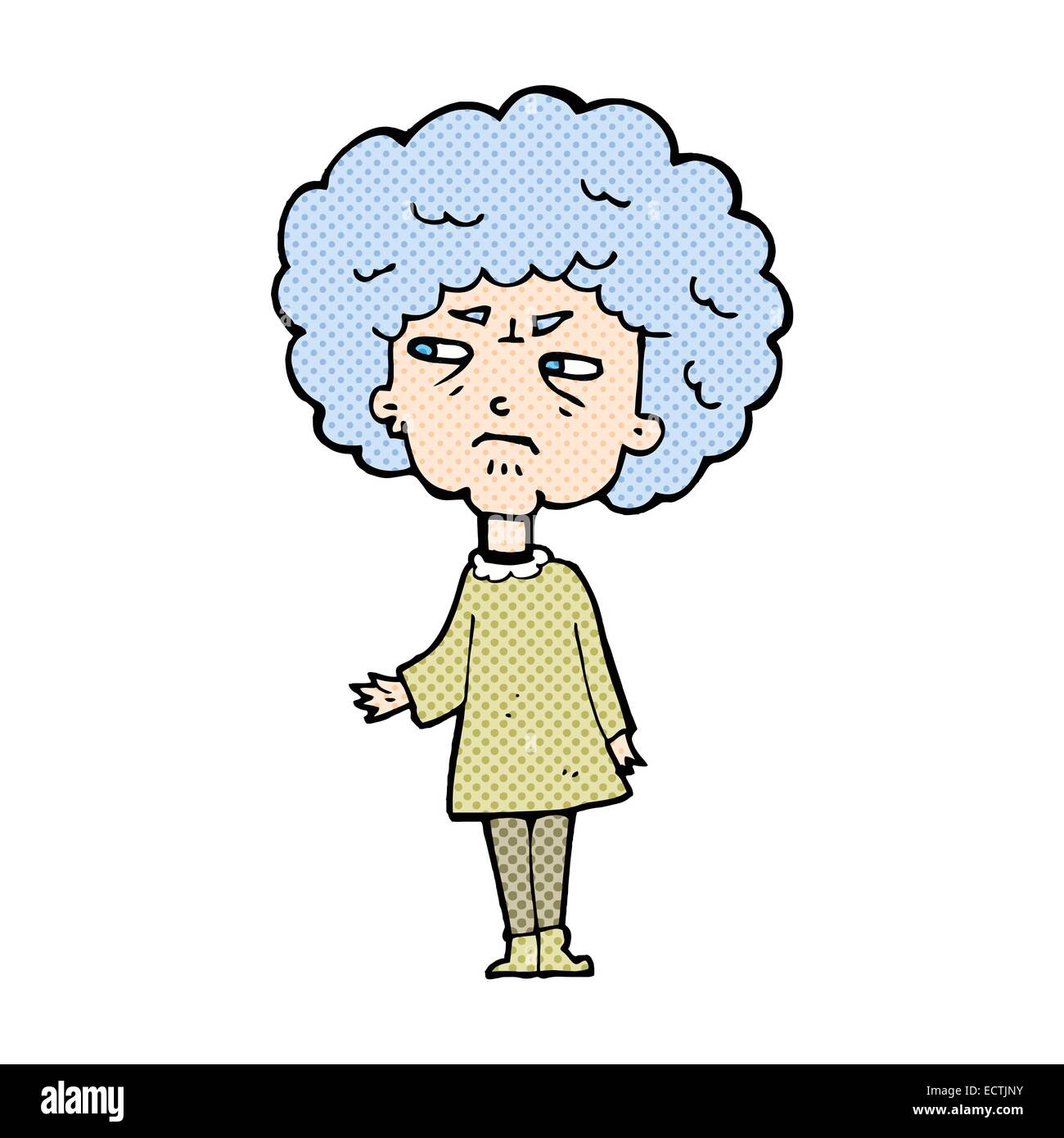 retro comic book style cartoon old lady Stock Vector Image & Art - Alamy