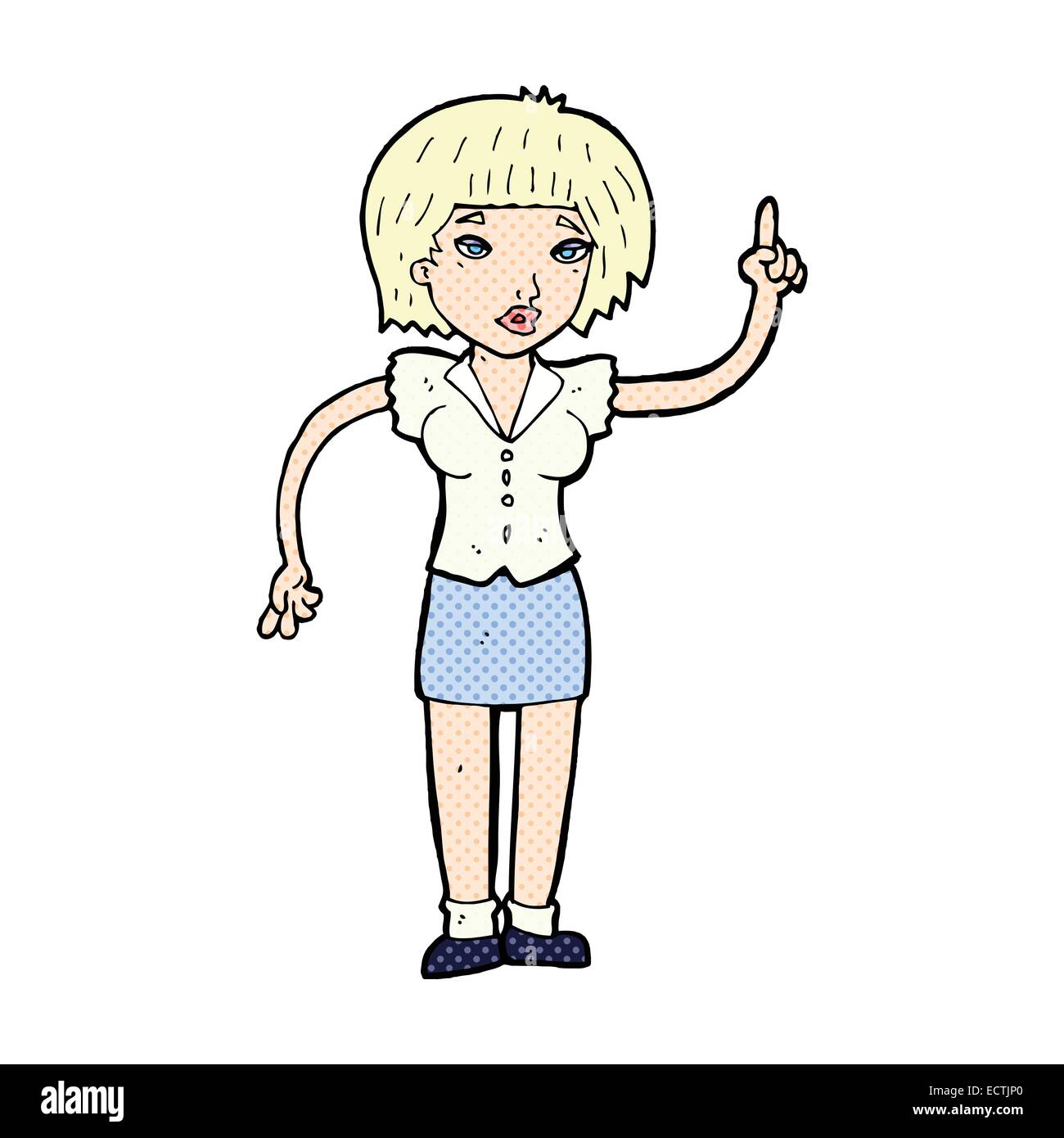 retro comic book style cartoon woman with idea Stock Vector Image & Art ...