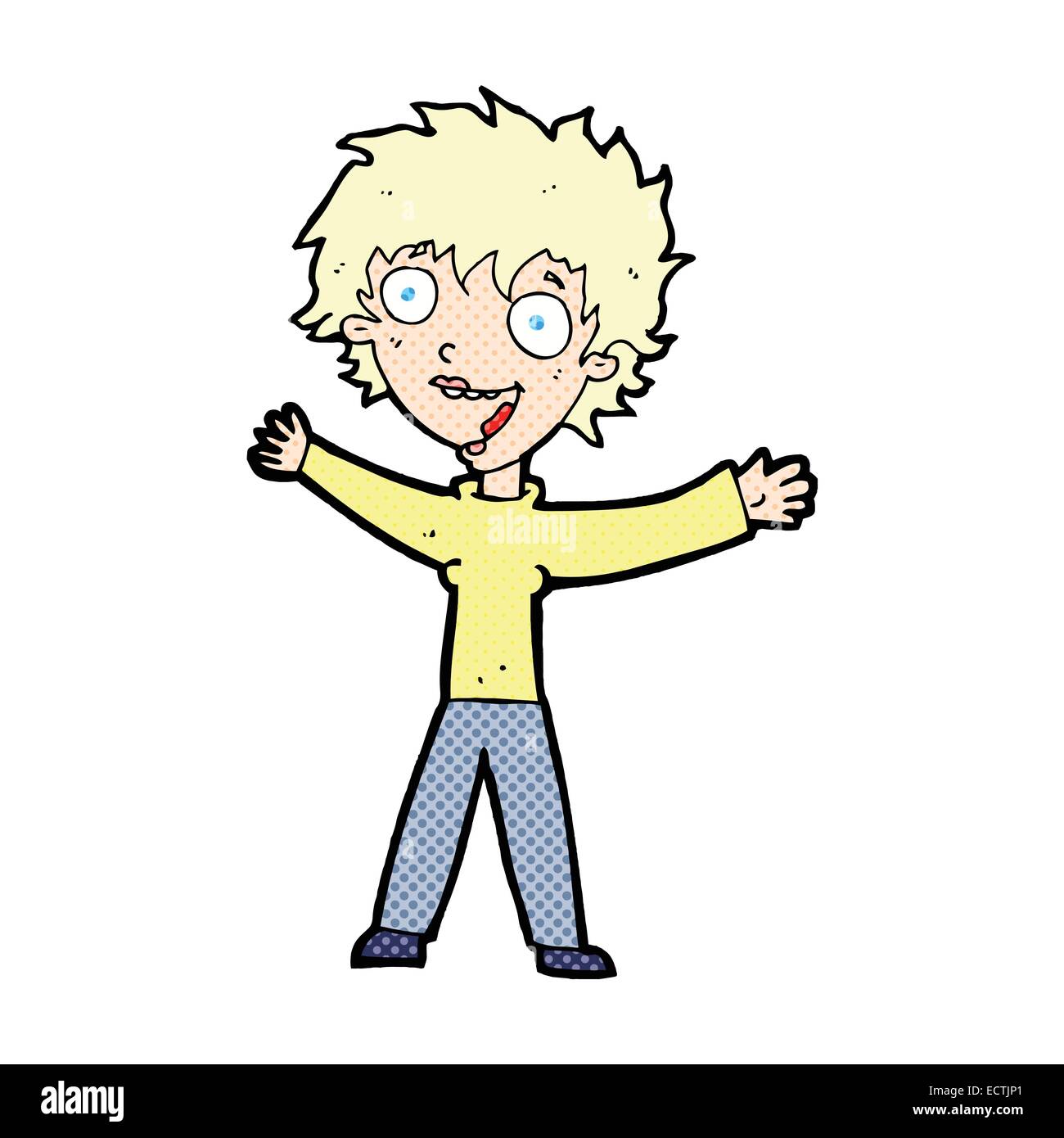 retro comic book style cartoon excited woman Stock Vector Image & Art ...