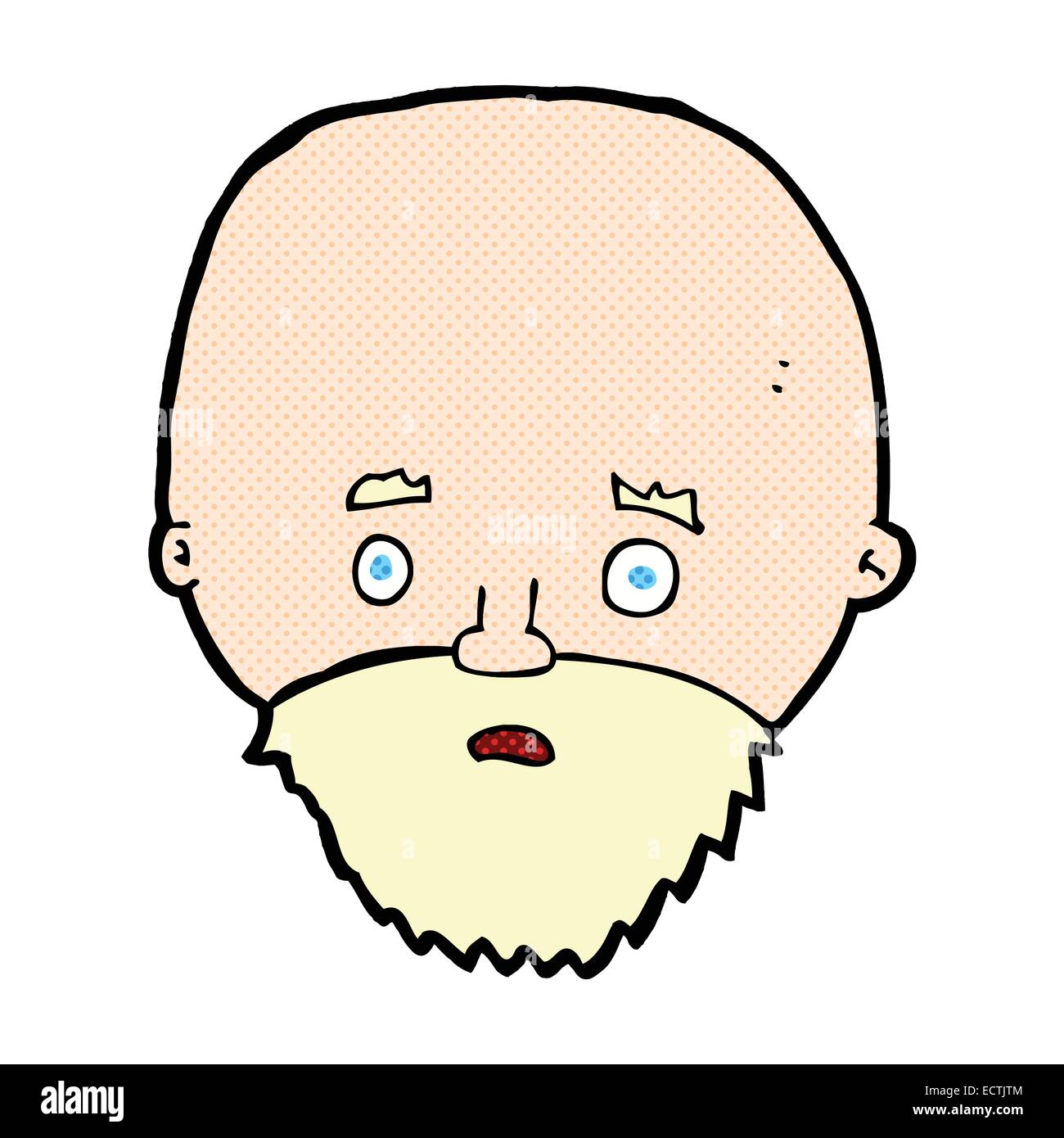 retro comic book style cartoon shocked man with beard Stock Vector ...