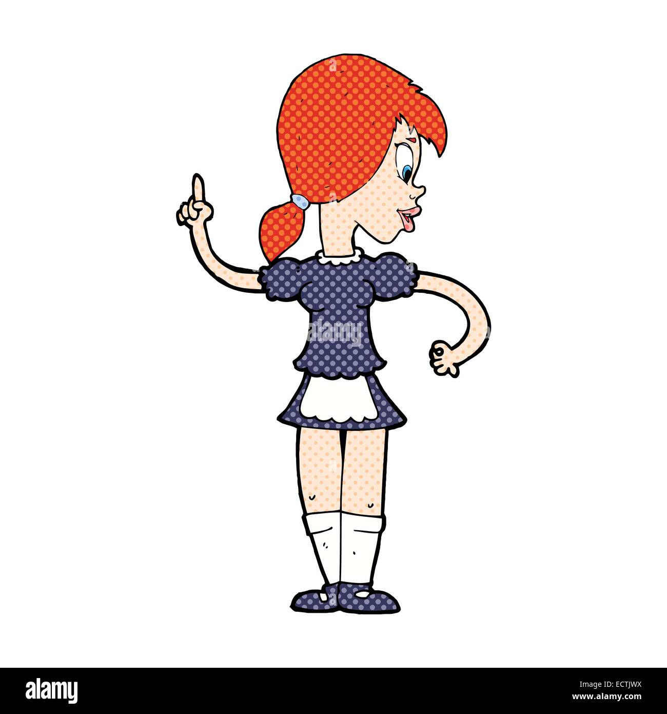 retro comic book style cartoon waitress calling order Stock Vector ...