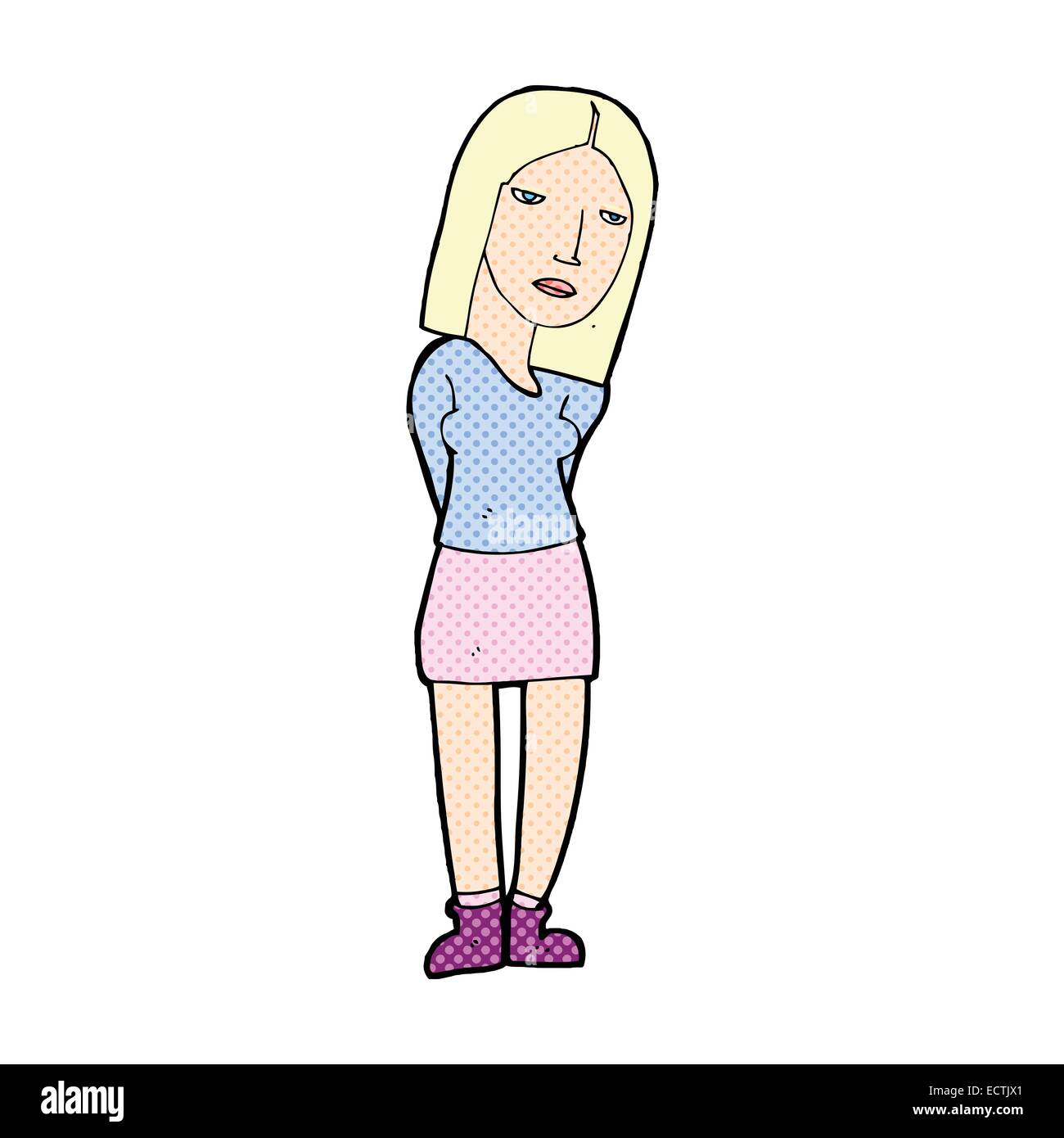 retro comic book style cartoon woman waiting Stock Vector Image & Art ...