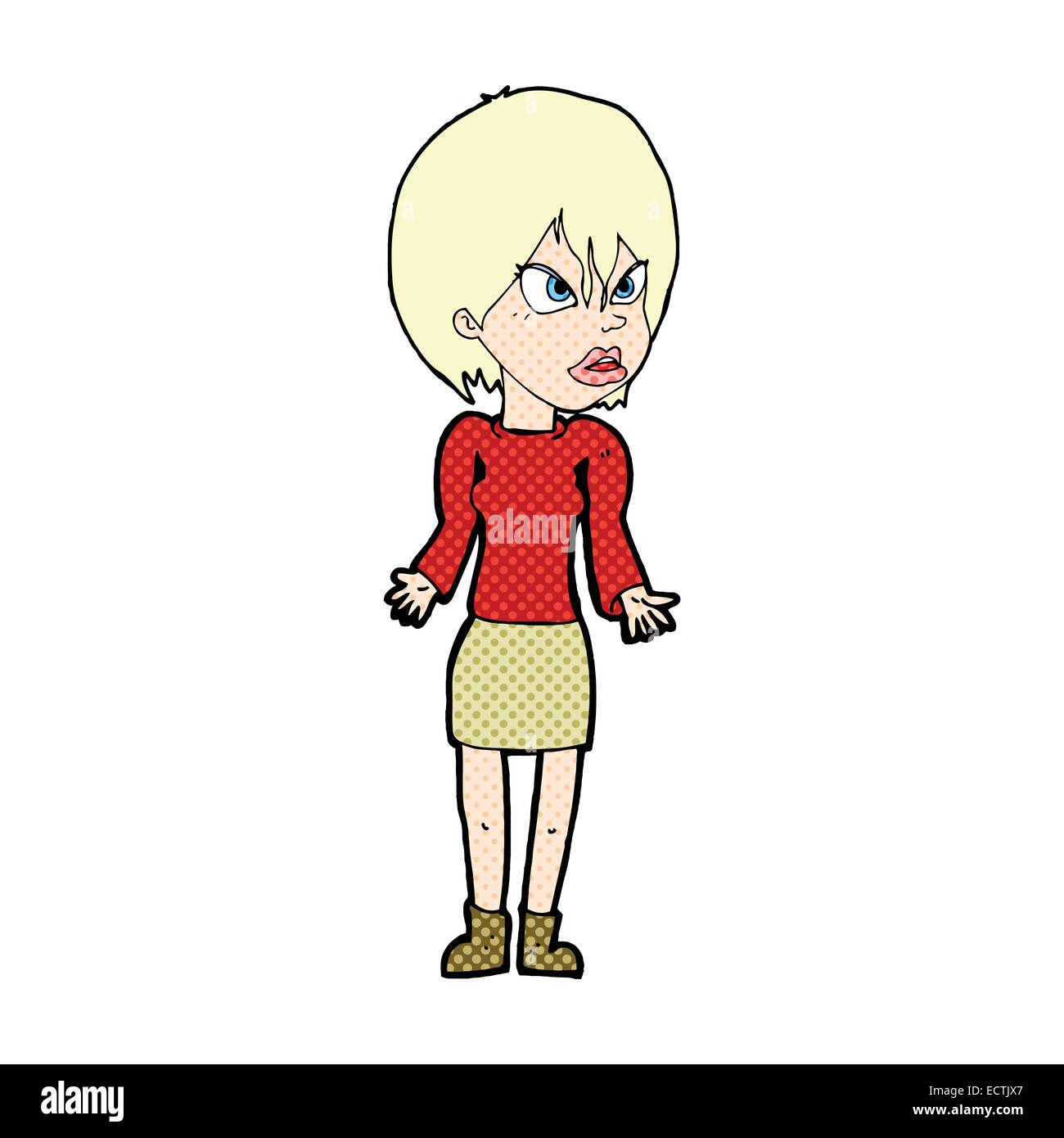 retro comic book style cartoon annoyed woman Stock Vector Image & Art ...