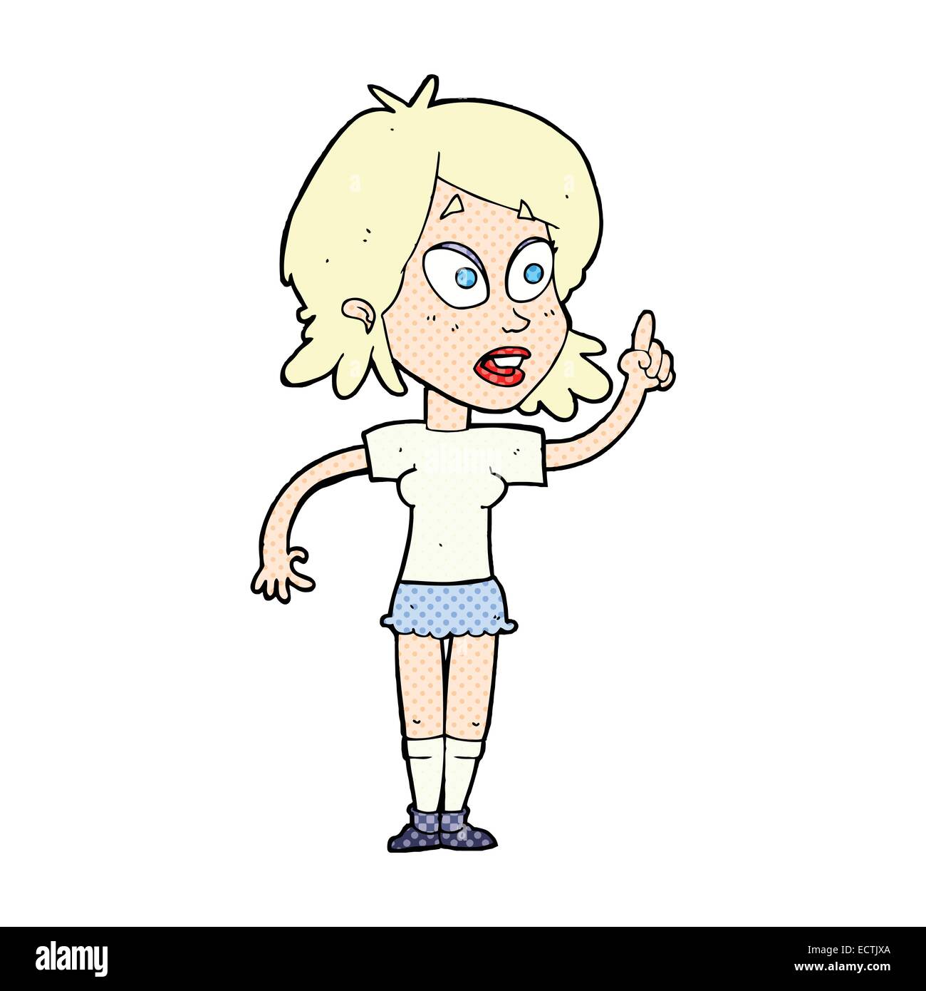 retro comic book style cartoon woman asking question Stock Vector Image ...