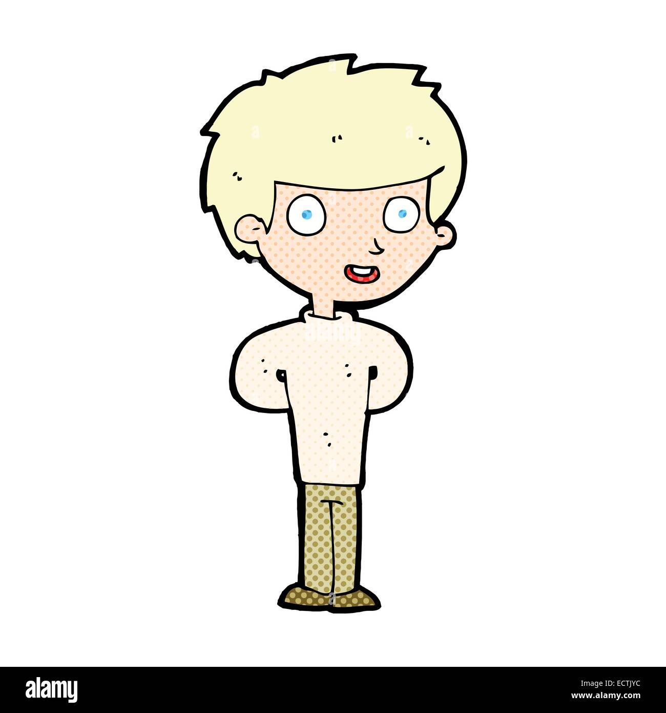 retro comic book style cartoon happy boy Stock Vector Image & Art - Alamy