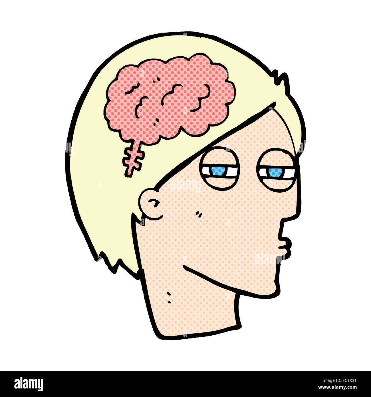 retro comic book style cartoon man thinking carefully Stock Vector ...