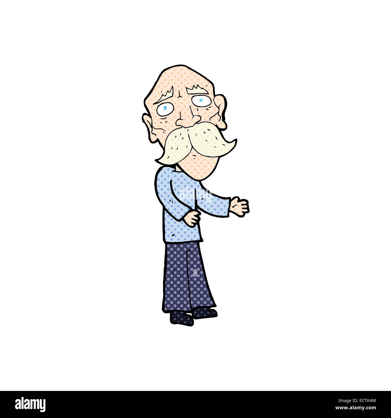 retro comic book style cartoon lonely old man Stock Vector Image & Art ...