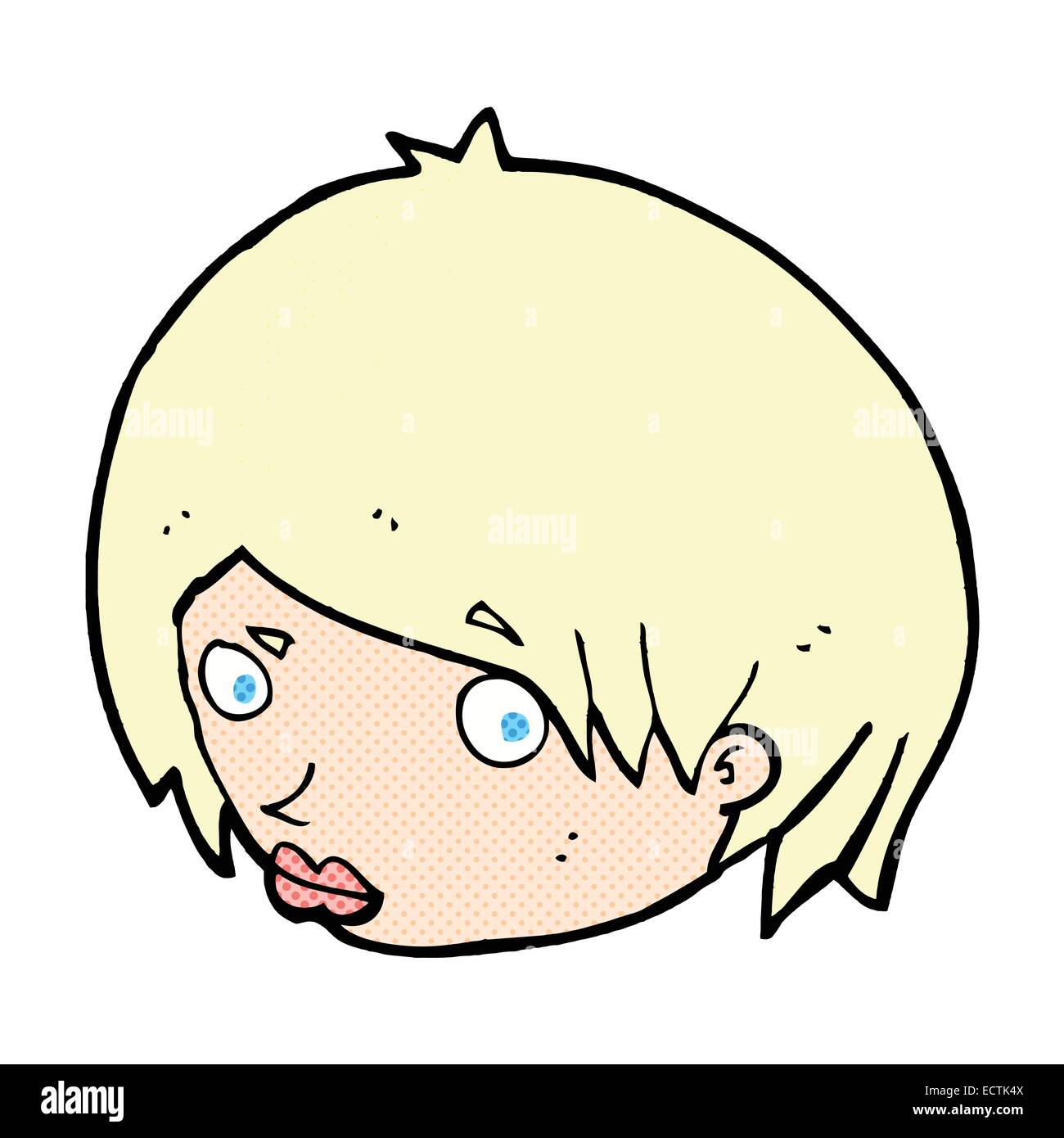 retro comic book style cartoon female face with raised eyebrow Stock ...