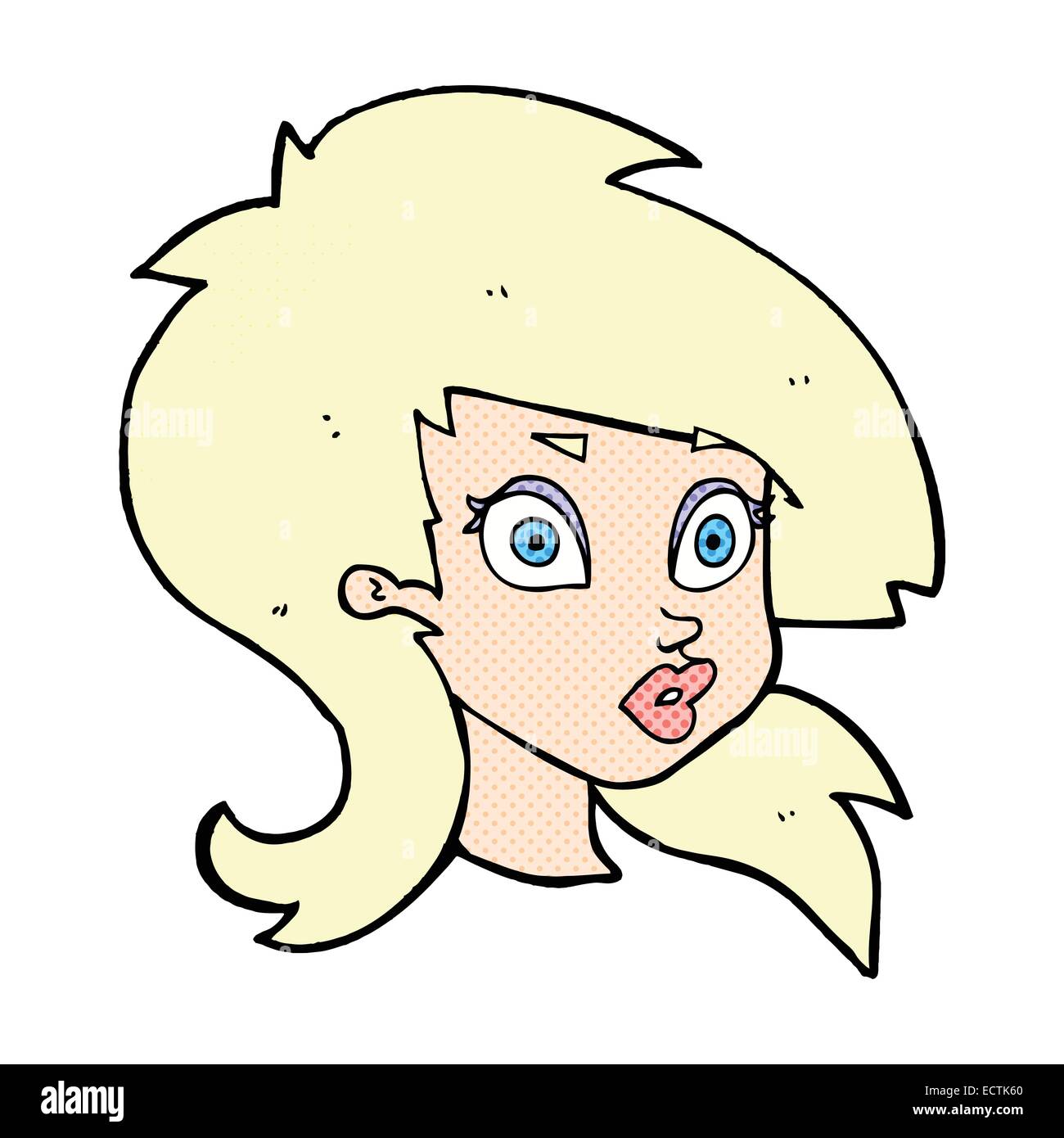 retro comic book style cartoon pretty surprised woman Stock Vector ...