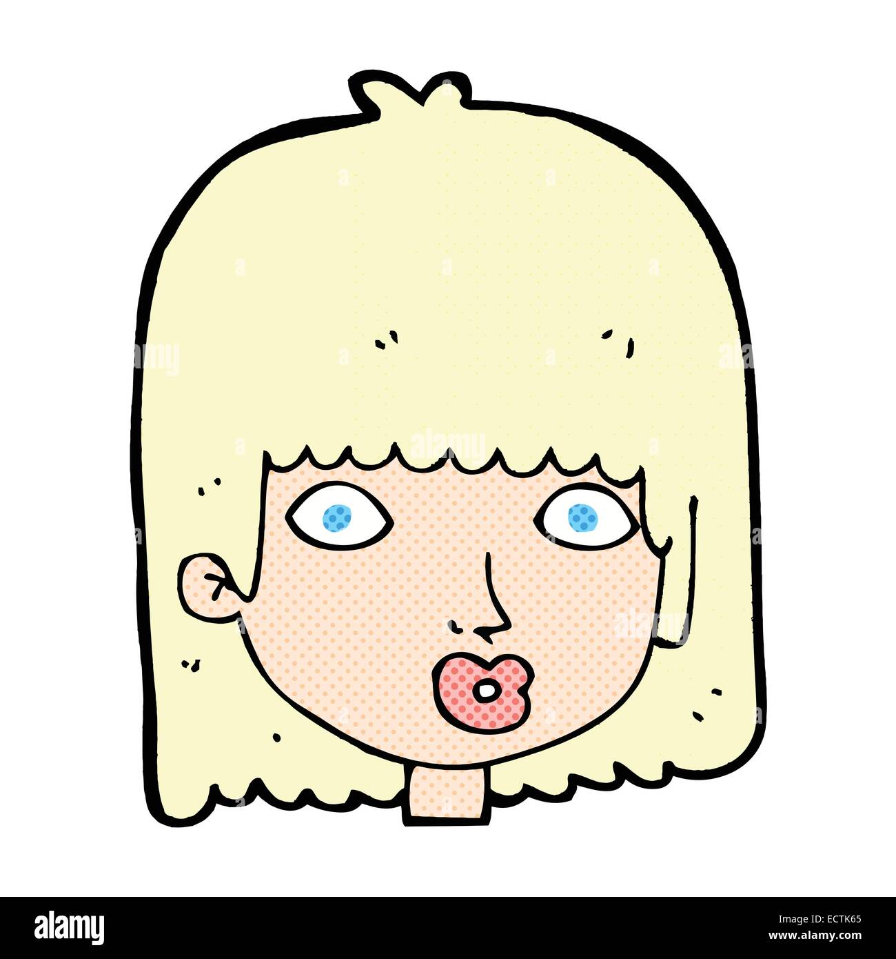 retro comic book style cartoon surprised woman Stock Vector Image & Art ...