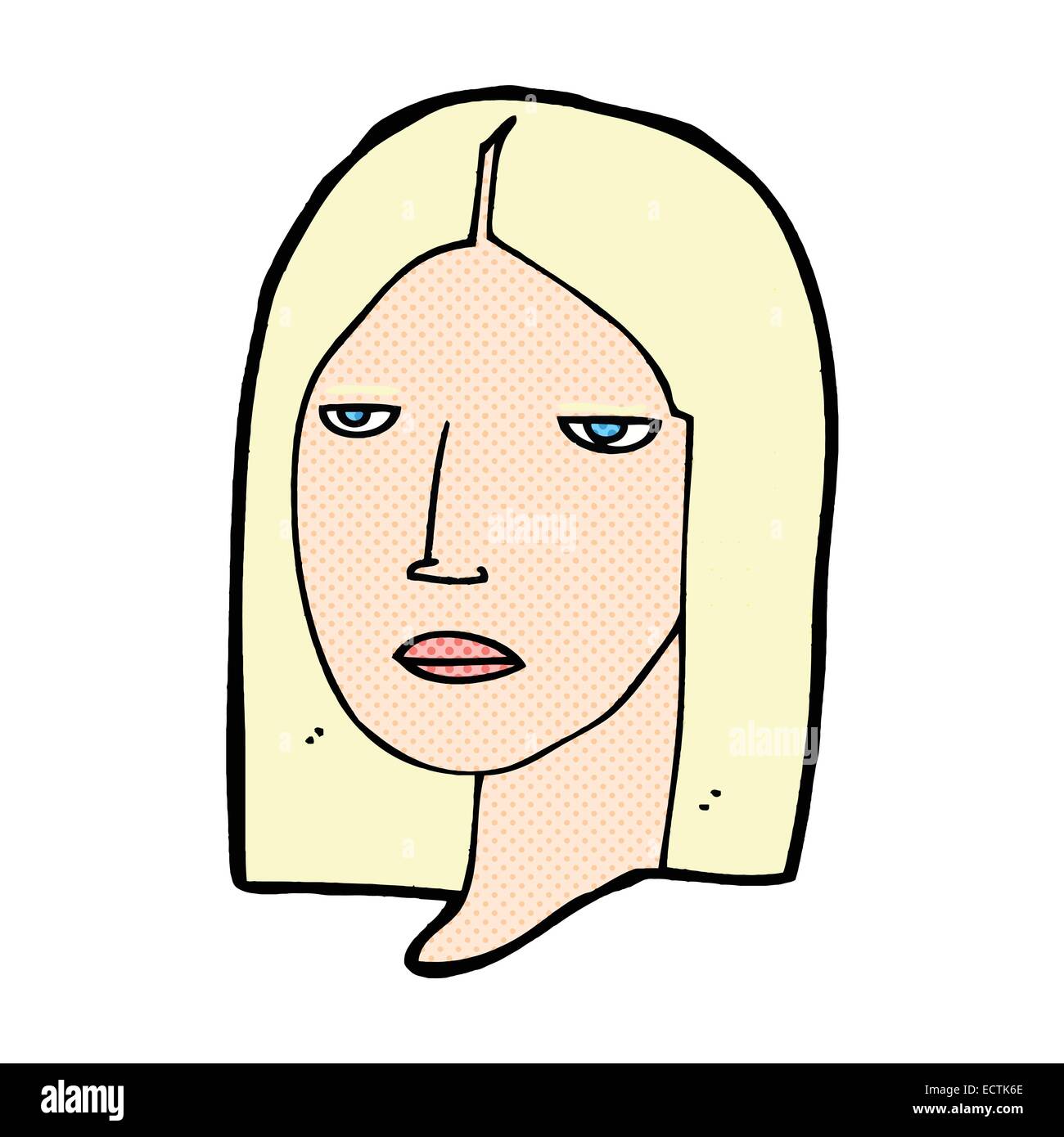 retro comic book style cartoon serious woman Stock Vector Image & Art ...