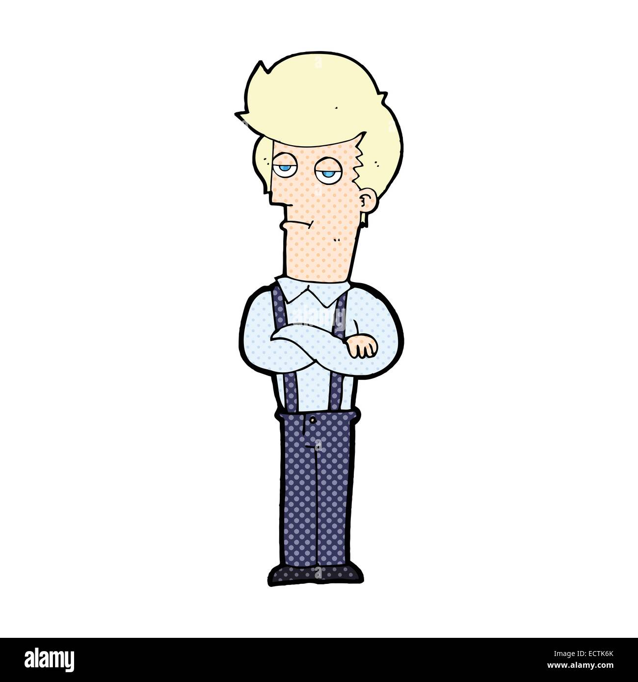 Man crossed arms bored Stock Vector Images - Alamy