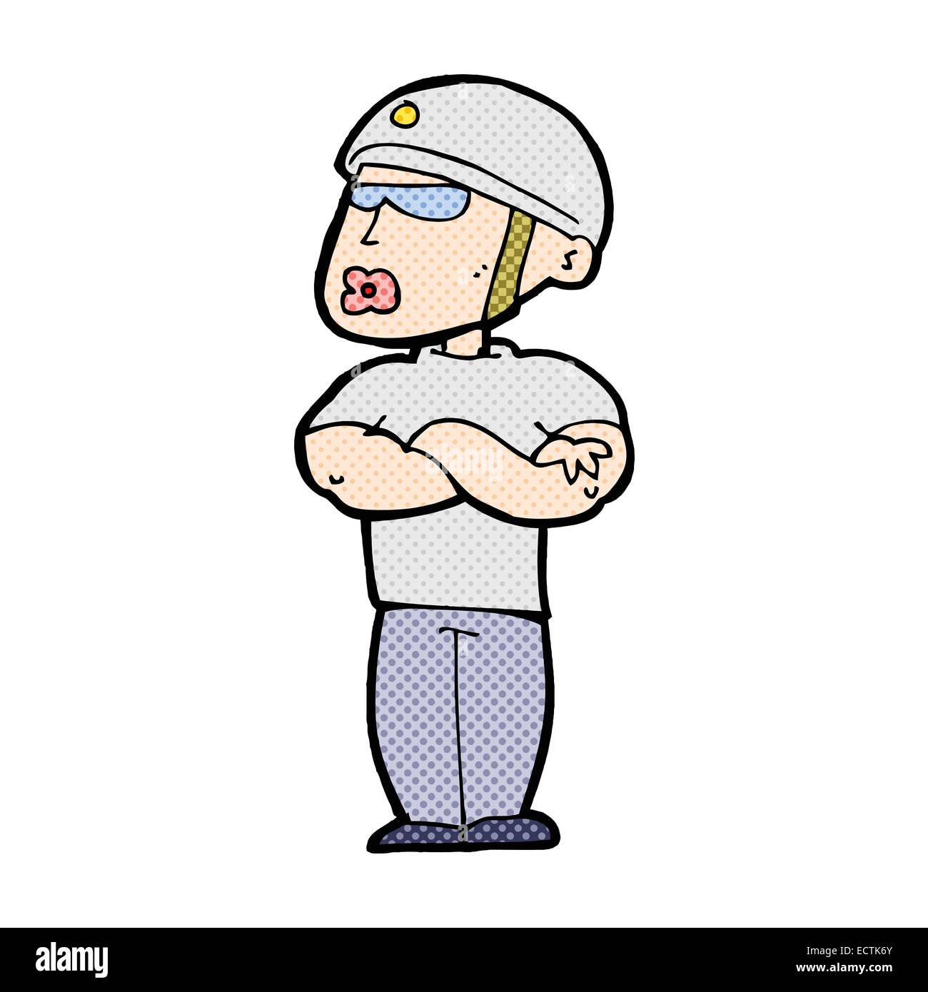 retro comic book style cartoon security guard Stock Vector Image & Art ...