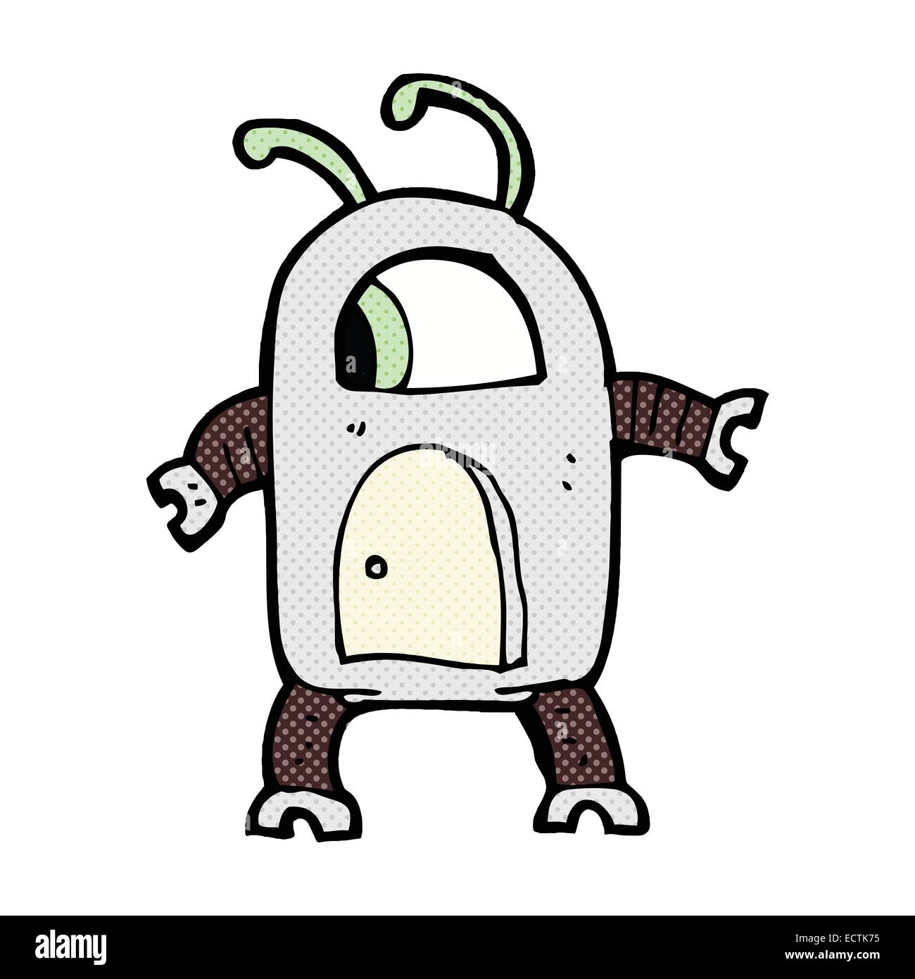 retro comic book style cartoon alien robot Stock Vector Image & Art - Alamy