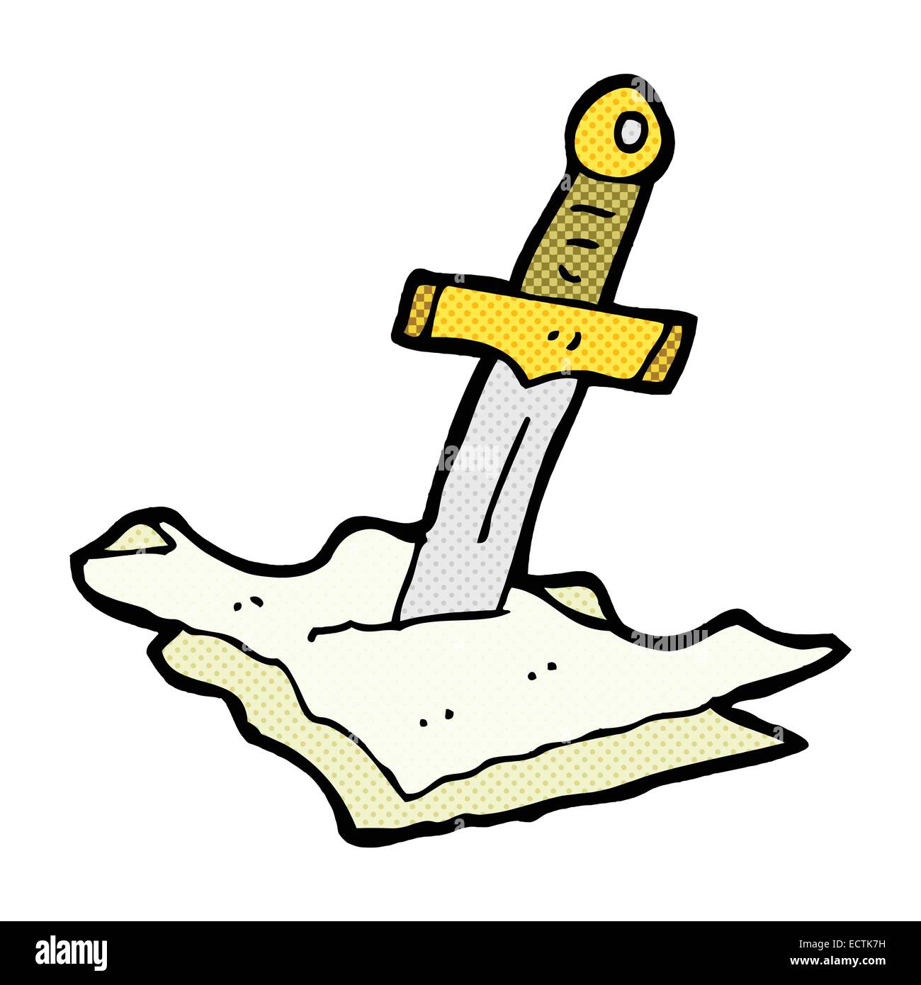 retro comic book style cartoon dagger in maps Stock Vector Image & Art ...