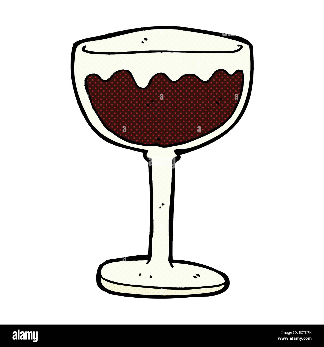 retro comic book style cartoon glass of red wine Stock Vector Image ...