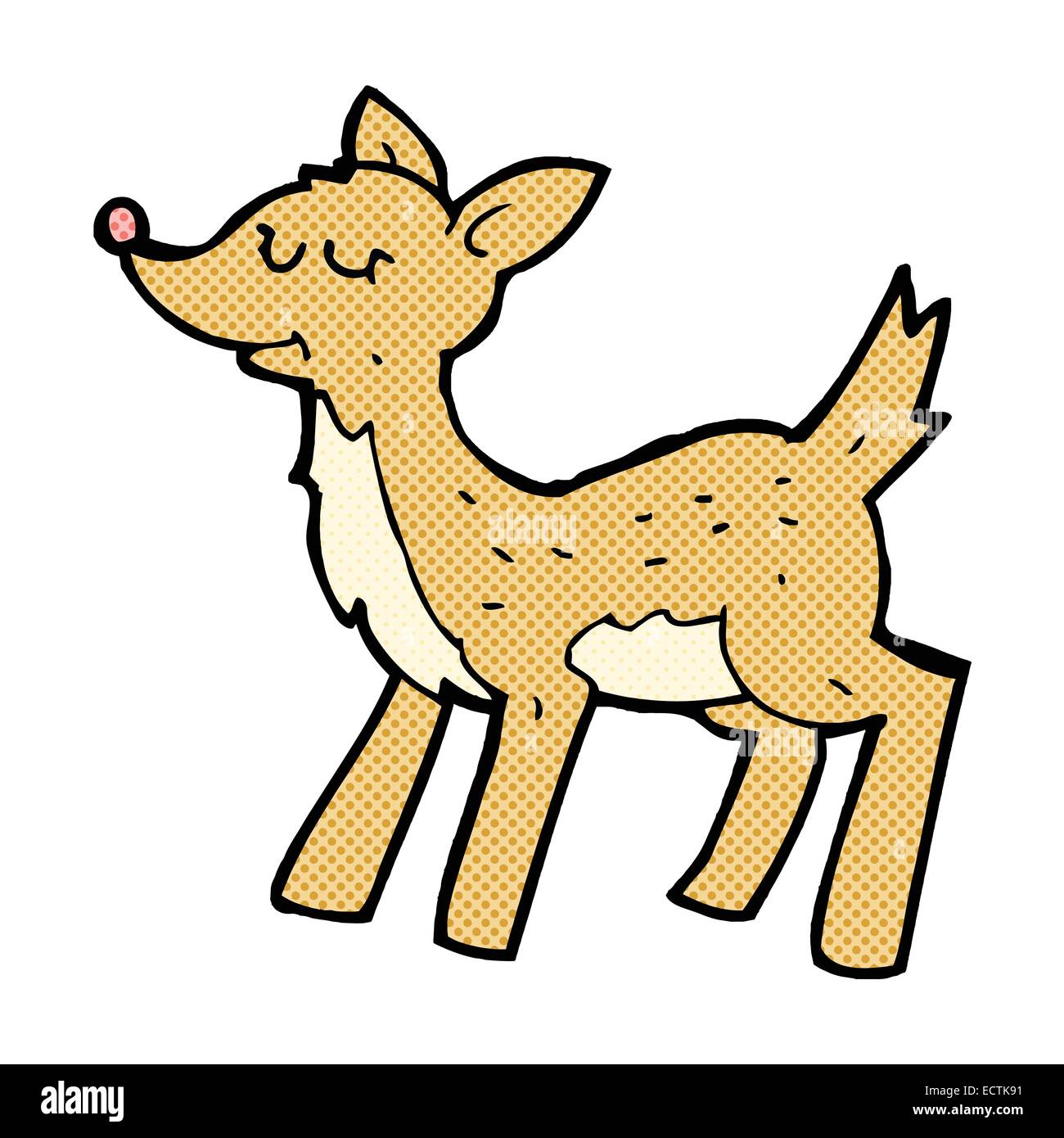 cute retro comic book style cartoon deer Stock Vector Image & Art - Alamy