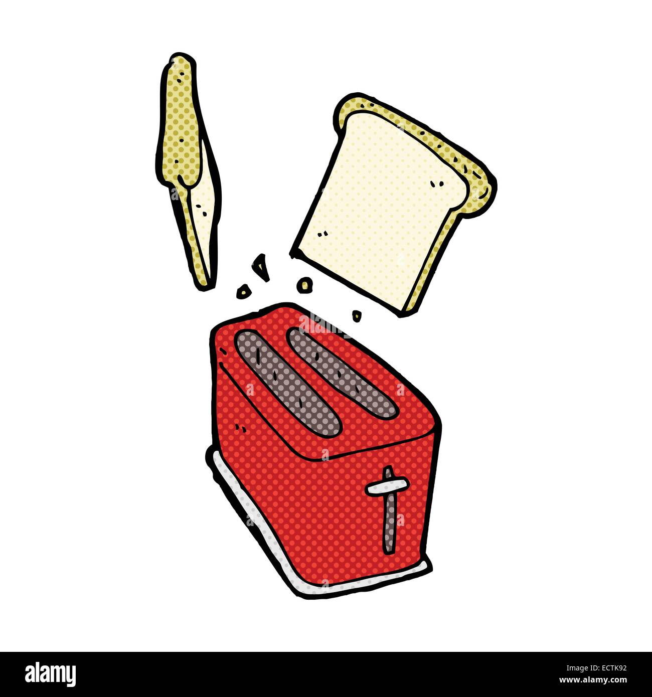 retro comic book style cartoon toaster spitting out bread Stock Vector ...