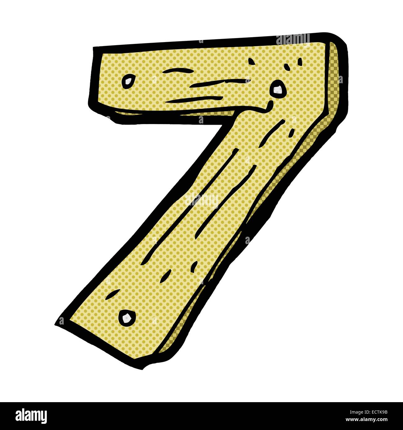 retro comic book style cartoon wooden number Stock Vector Image & Art ...