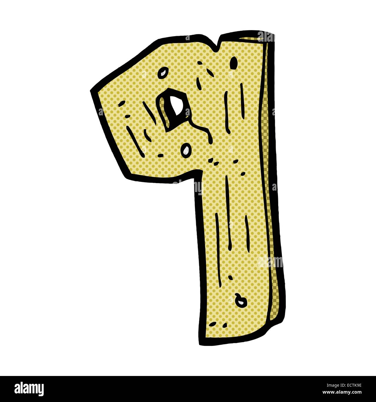 retro comic book style cartoon wooden number Stock Vector Image & Art ...