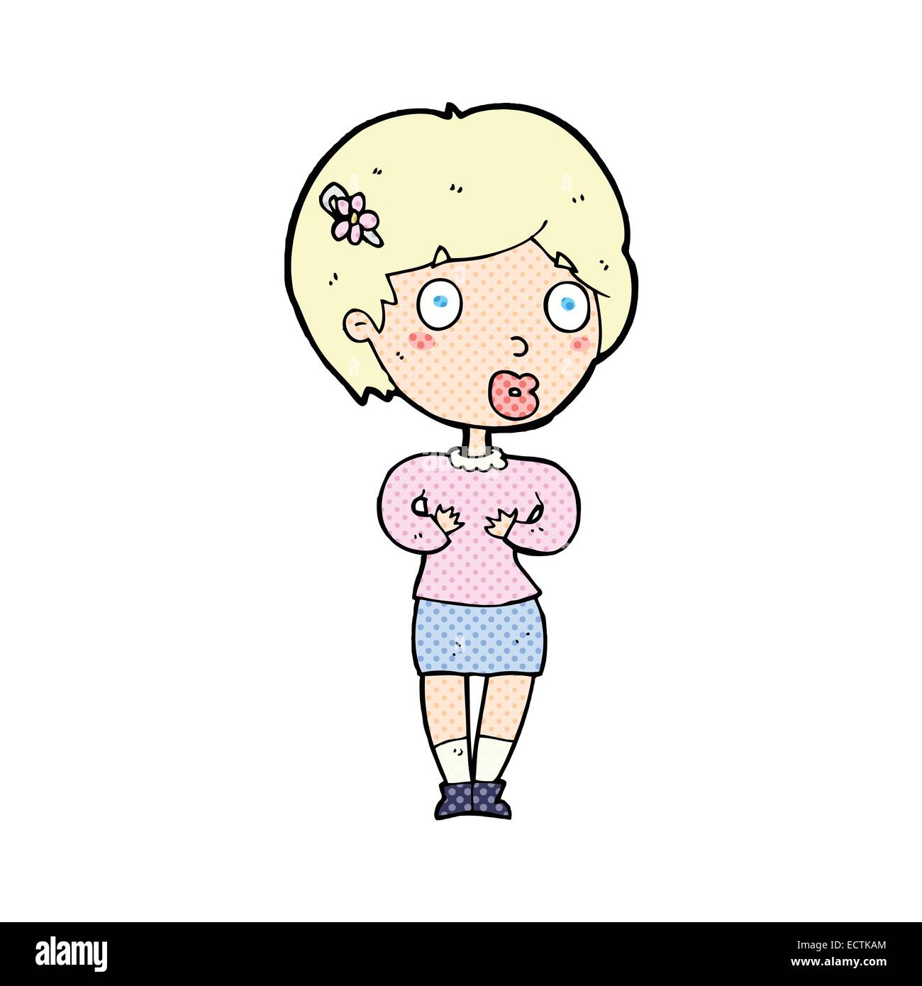 retro comic book style cartoon surprised woman Stock Vector Image & Art ...
