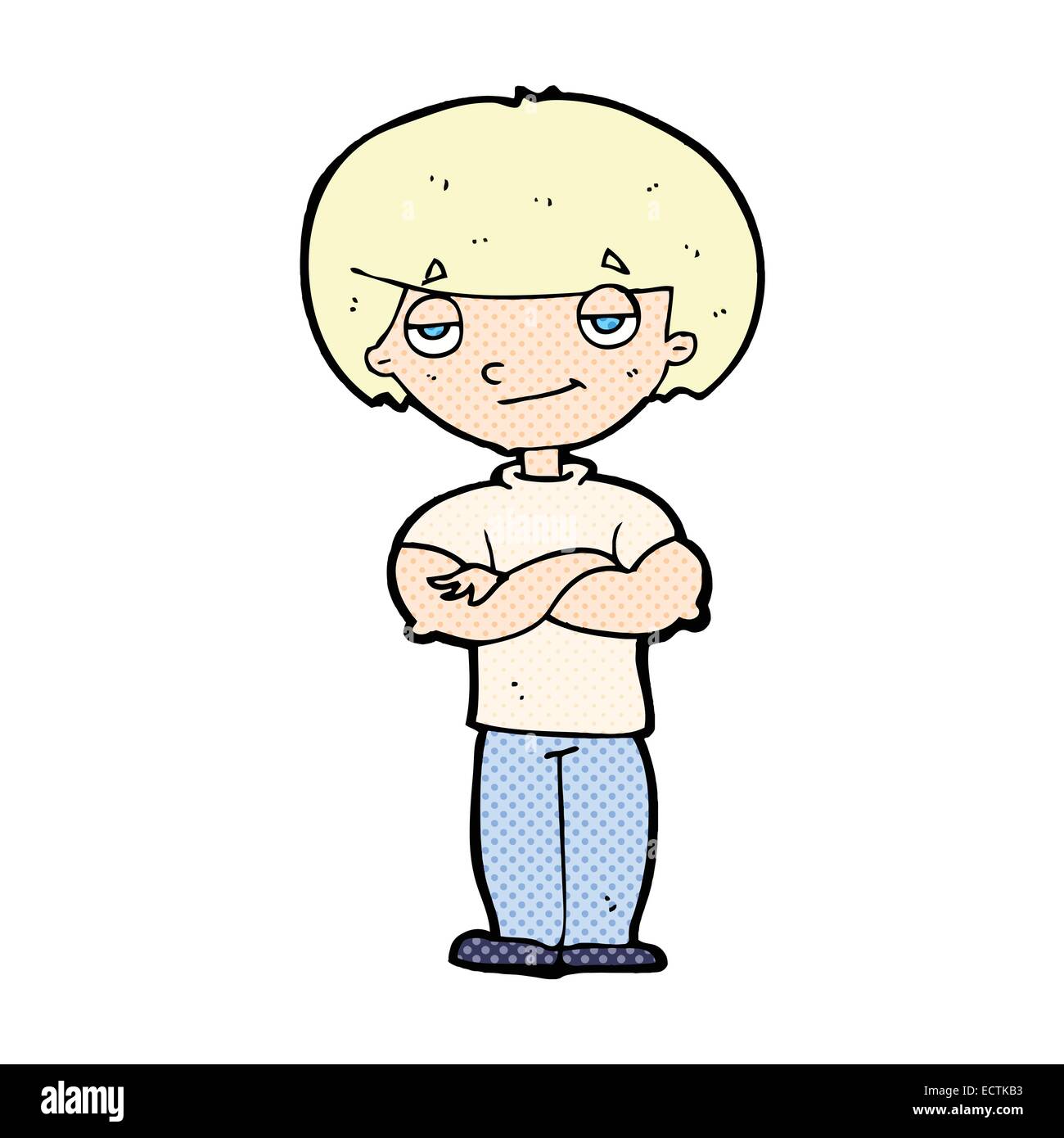 retro comic book style cartoon smug looking man Stock Vector Image ...