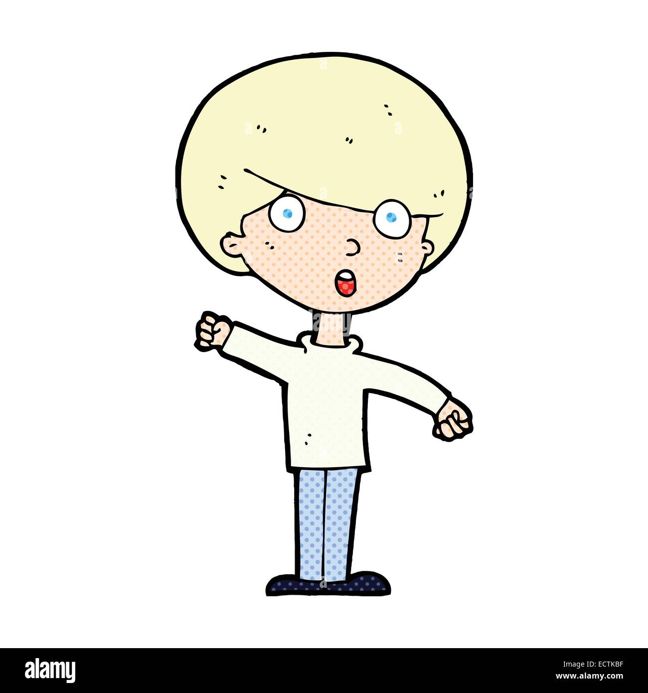 retro comic book style cartoon shocked boy Stock Vector Image & Art - Alamy