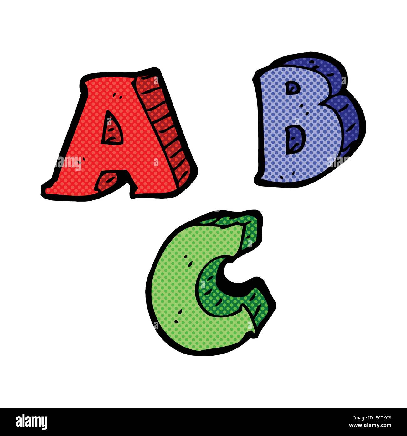 retro comic book style cartoon ABC letters Stock Vector Image & Art - Alamy