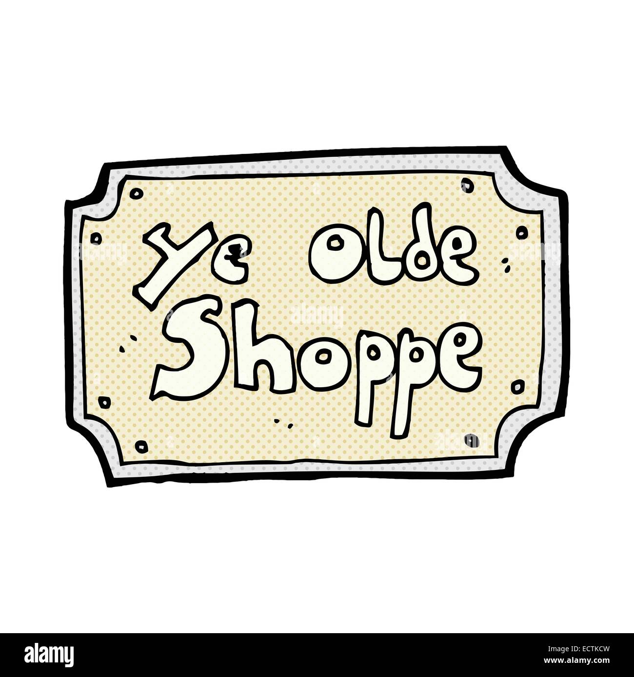 retro comic book style cartoon old fake shop sign Stock Vector Image ...