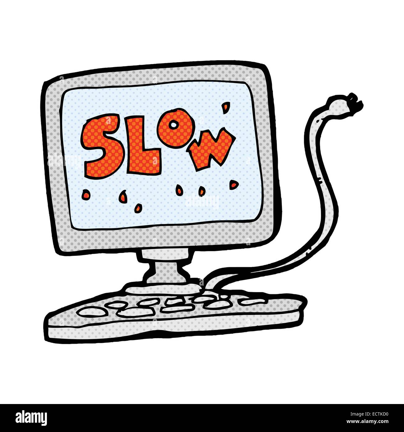 retro comic book style cartoon slow computer Stock Vector Image & Art ...