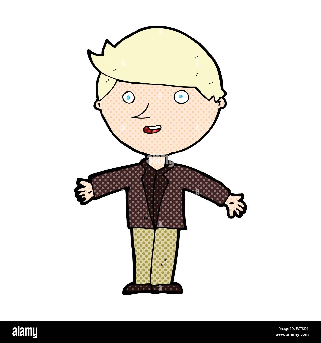 retro comic book style cartoon man in casual jacket Stock Vector Image ...