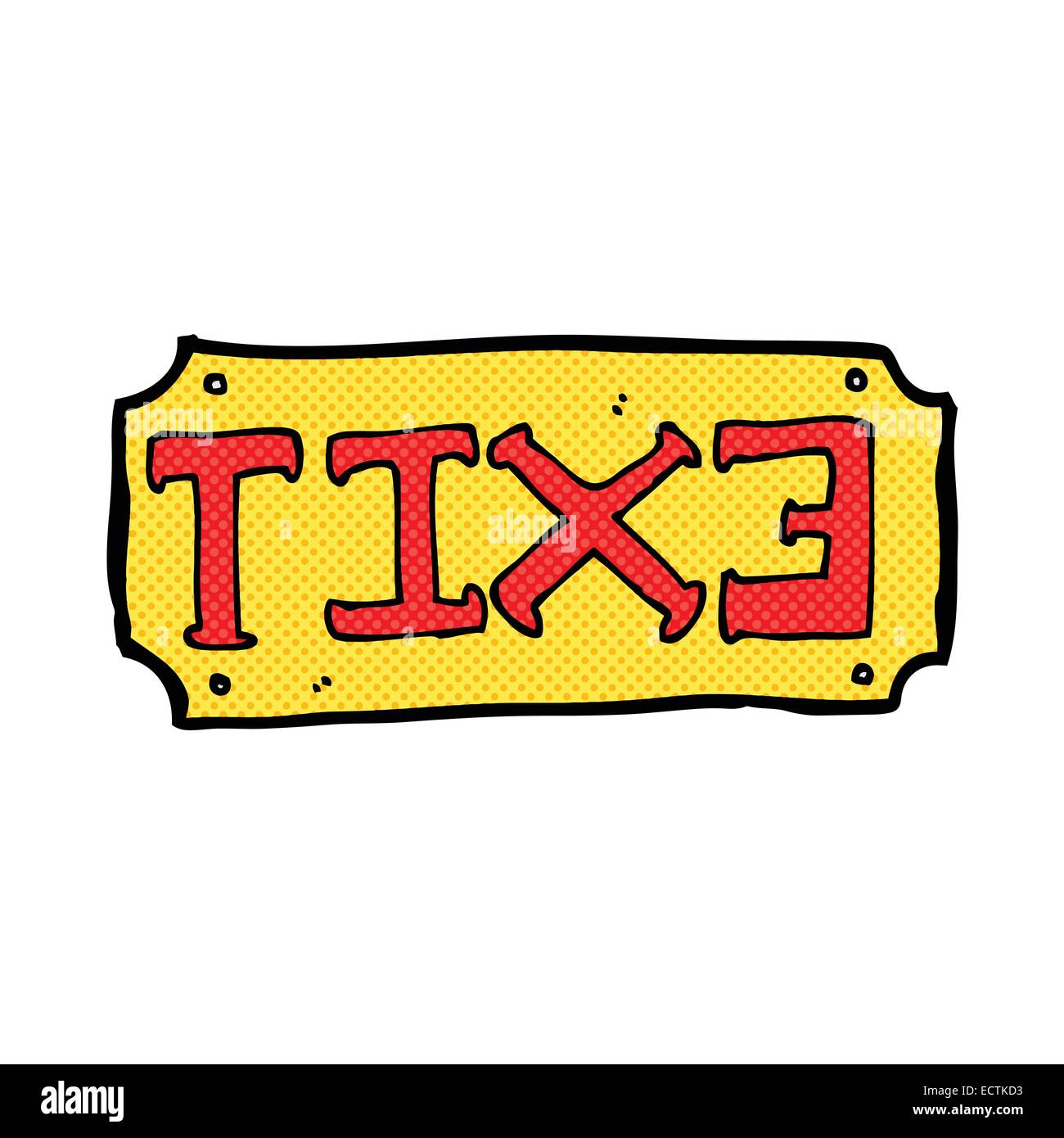 retro comic book style cartoon exit sign Stock Vector Image & Art - Alamy