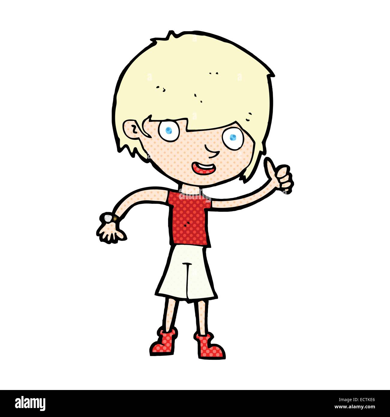 retro comic book style cartoon boy with positive attitude Stock Vector ...