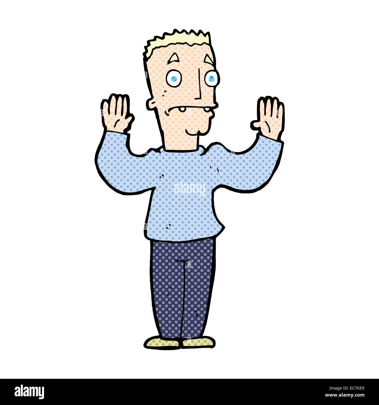 retro comic book style cartoon man surrendering Stock Vector Image ...