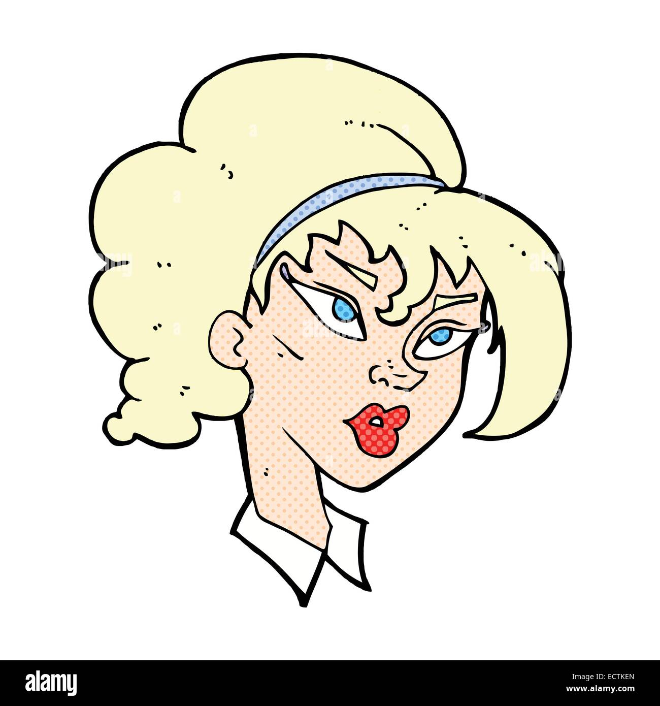 retro comic book style cartoon pretty woman Stock Vector Image & Art ...