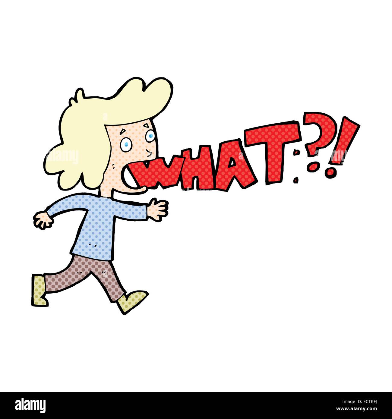 retro comic book style cartoon woman shouting what Stock Vector Image ...