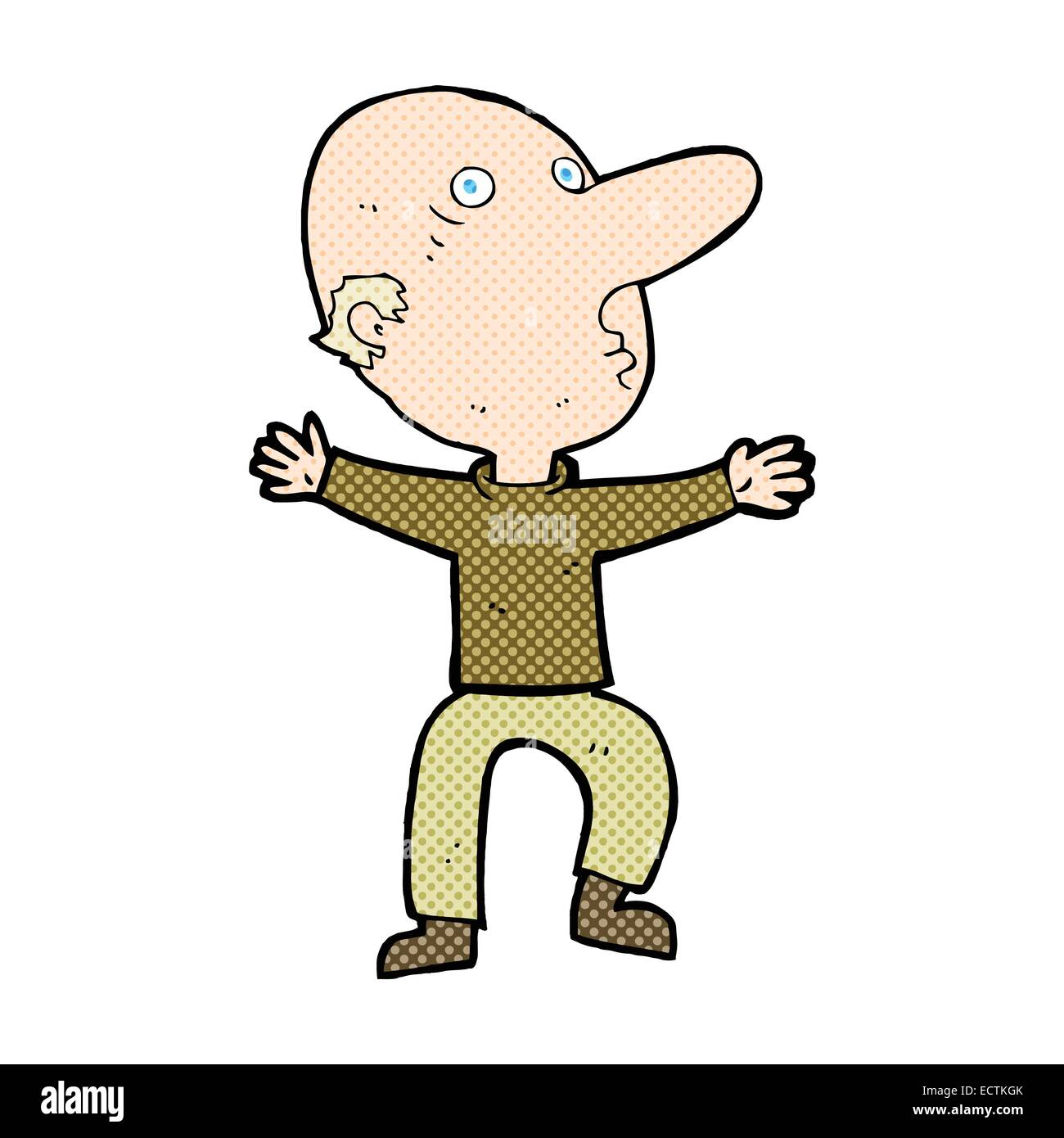 retro comic book style cartoon worried middle aged man Stock Vector ...