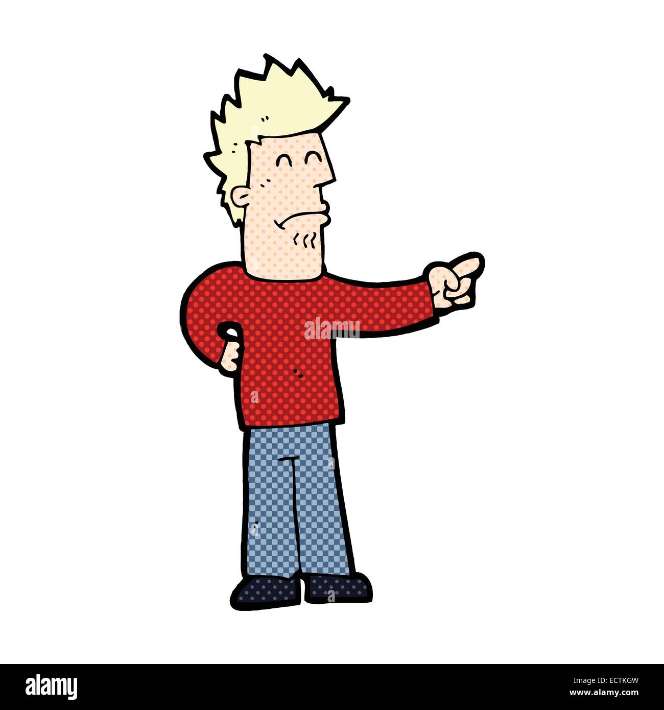 retro comic book style cartoon man pointing Stock Vector Image & Art ...