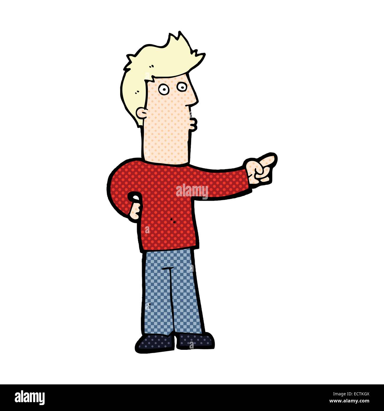 retro comic book style cartoon man pointing Stock Vector Image & Art ...