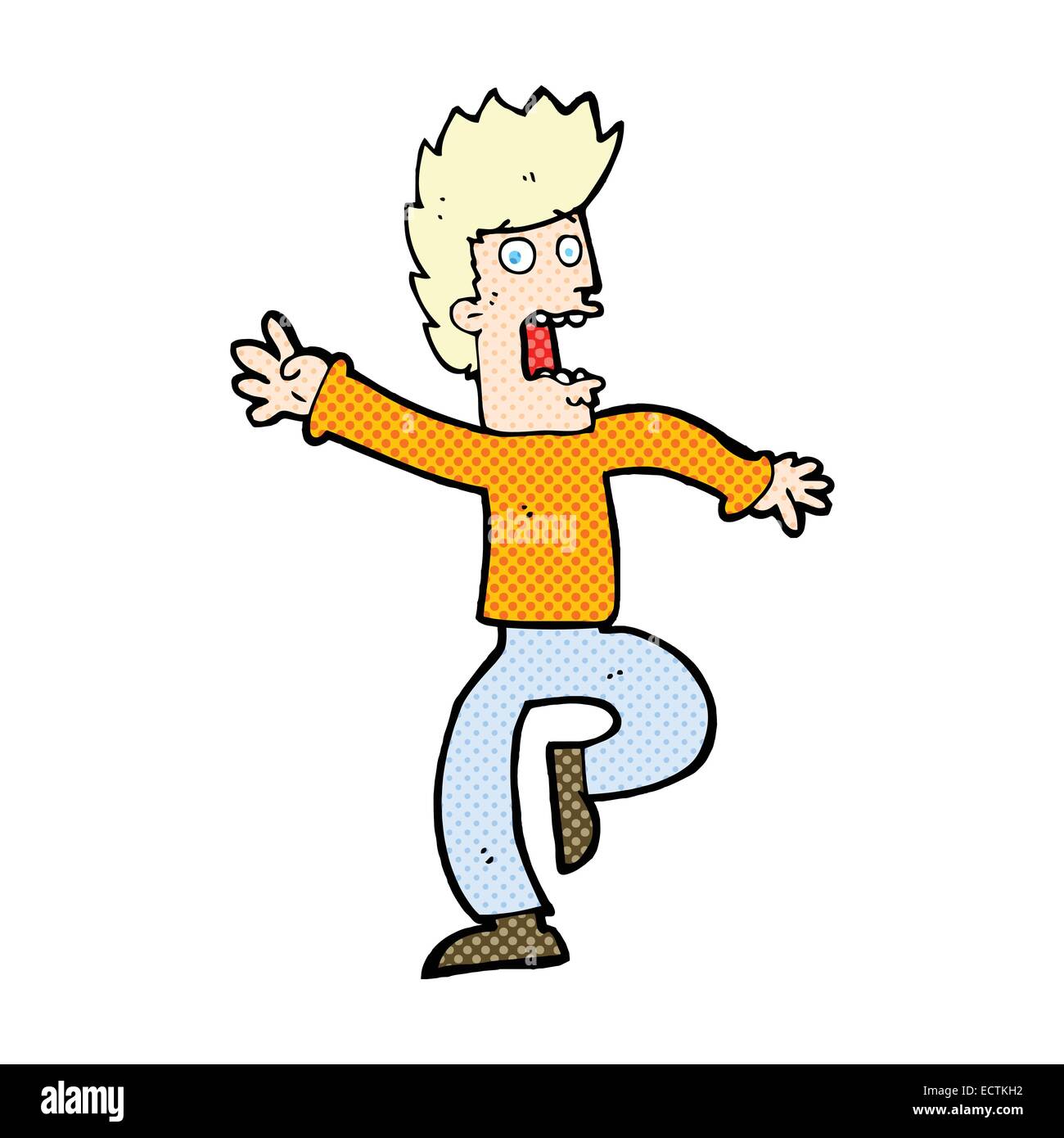 retro comic book style cartoon frightened man Stock Vector Image & Art ...