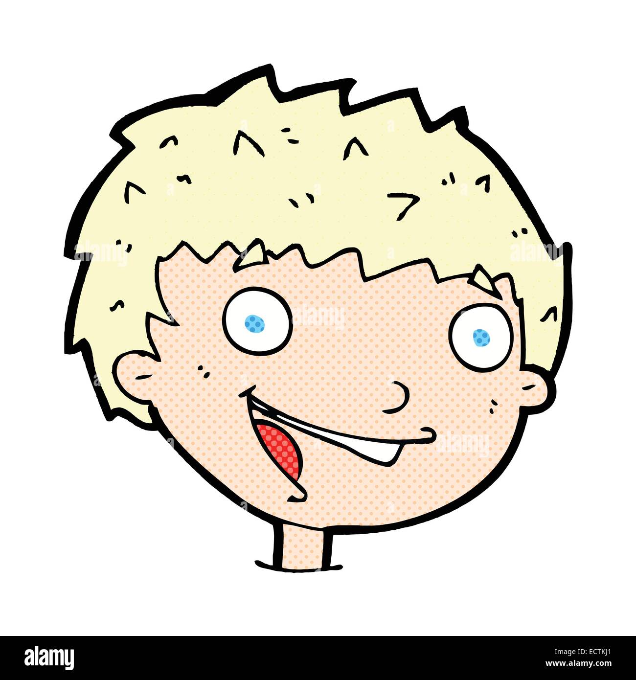 retro comic book style cartoon laughing boy Stock Vector Image & Art ...