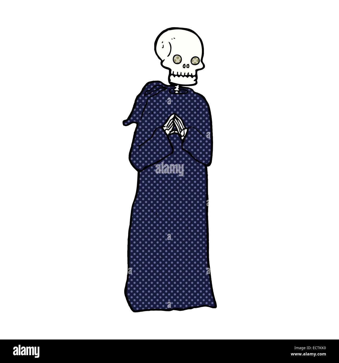 Cartoon skeleton in black robe hi-res stock photography and images - Alamy